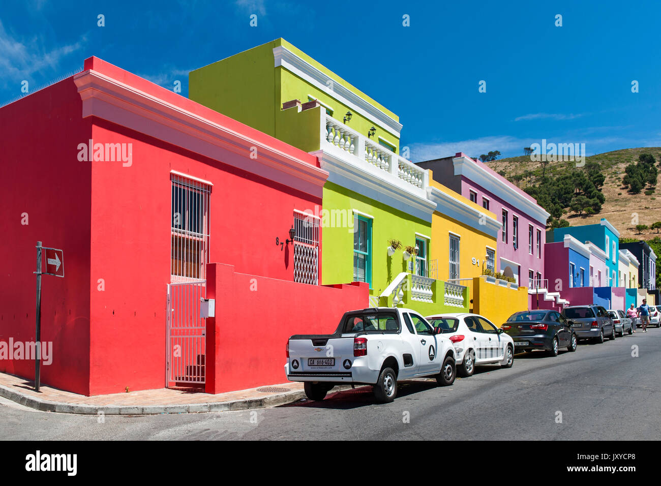 Colourful houses in the Bo Kaap suburb of Cape Town Stock Photo - Alamy