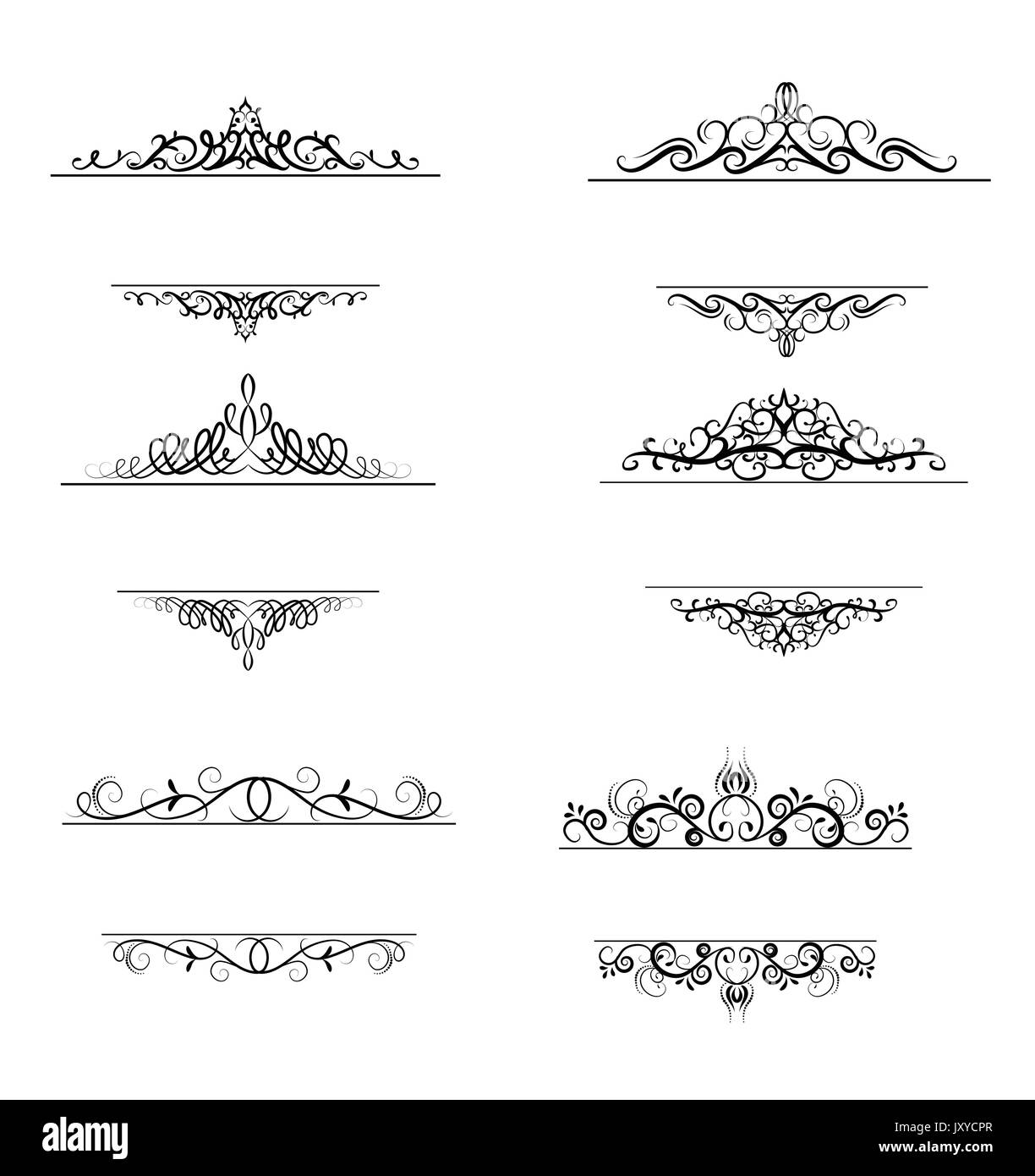 Vintage vector swirl frame set on white Stock Vector Image & Art - Alamy