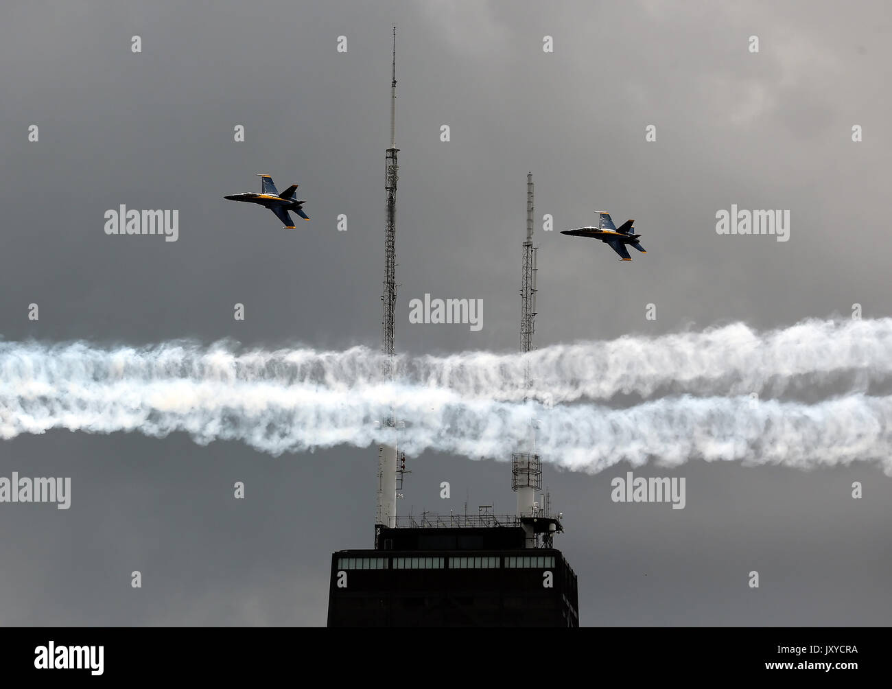 The U.S. Navy Blue Angels flight demonstration squadron performs during ...