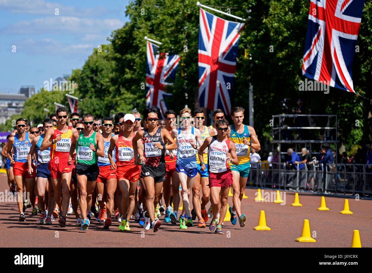 Athletes competing in the IAAF World Athletics Championships Men's 20k ...