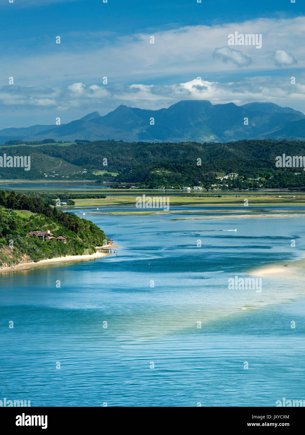 Knysna Lagoon seen from the Knysna Heads, Garden Route, Western Cape ...