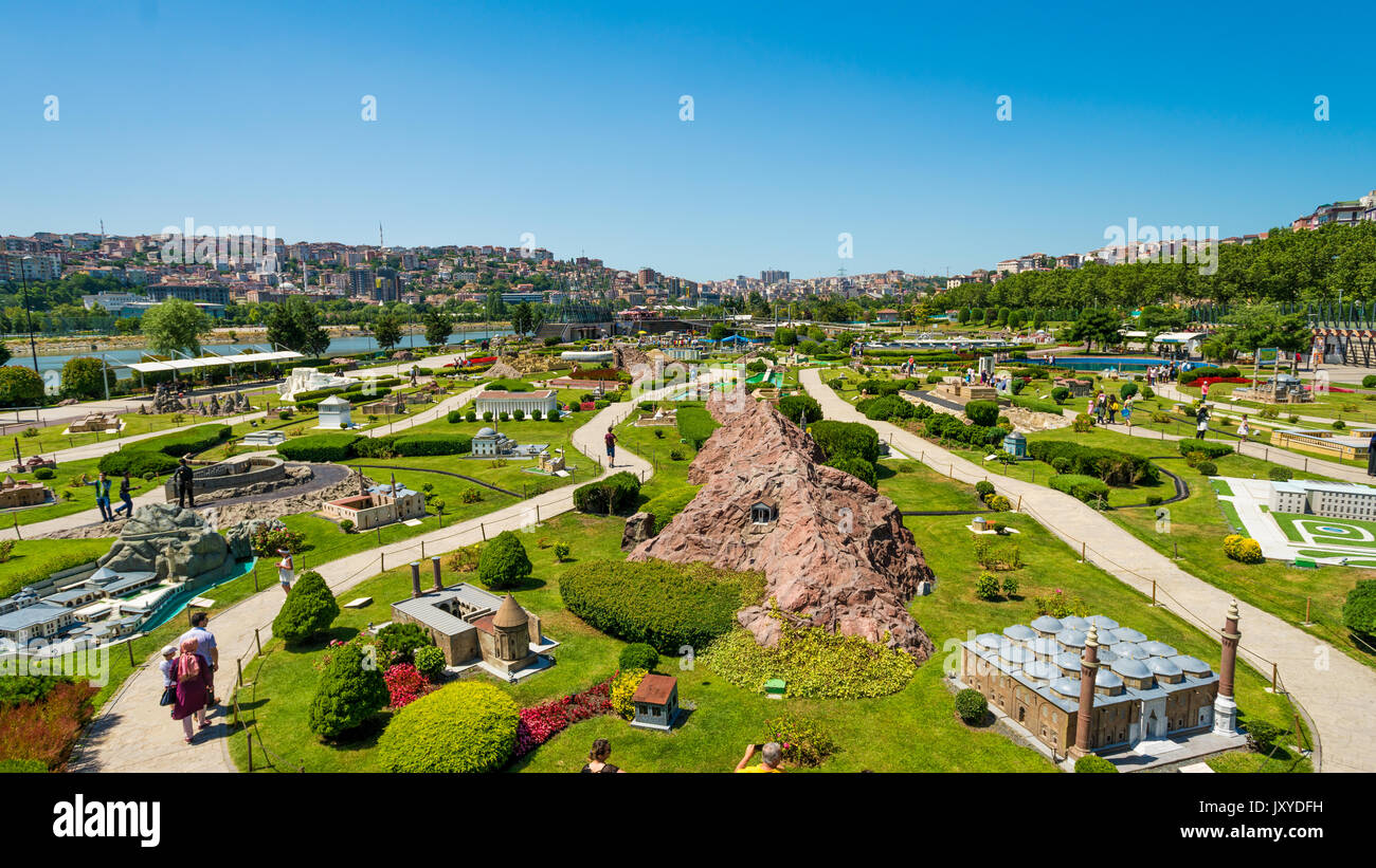 ISTANBUL, TURKEY - 12 JULY, 2017: Miniaturk is a miniature park in ...