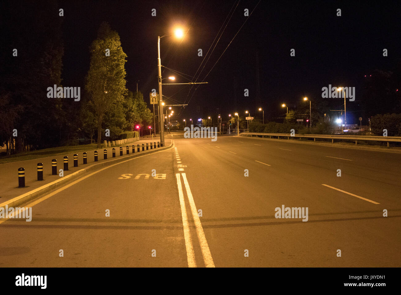 The boulevard at night Stock Photo - Alamy