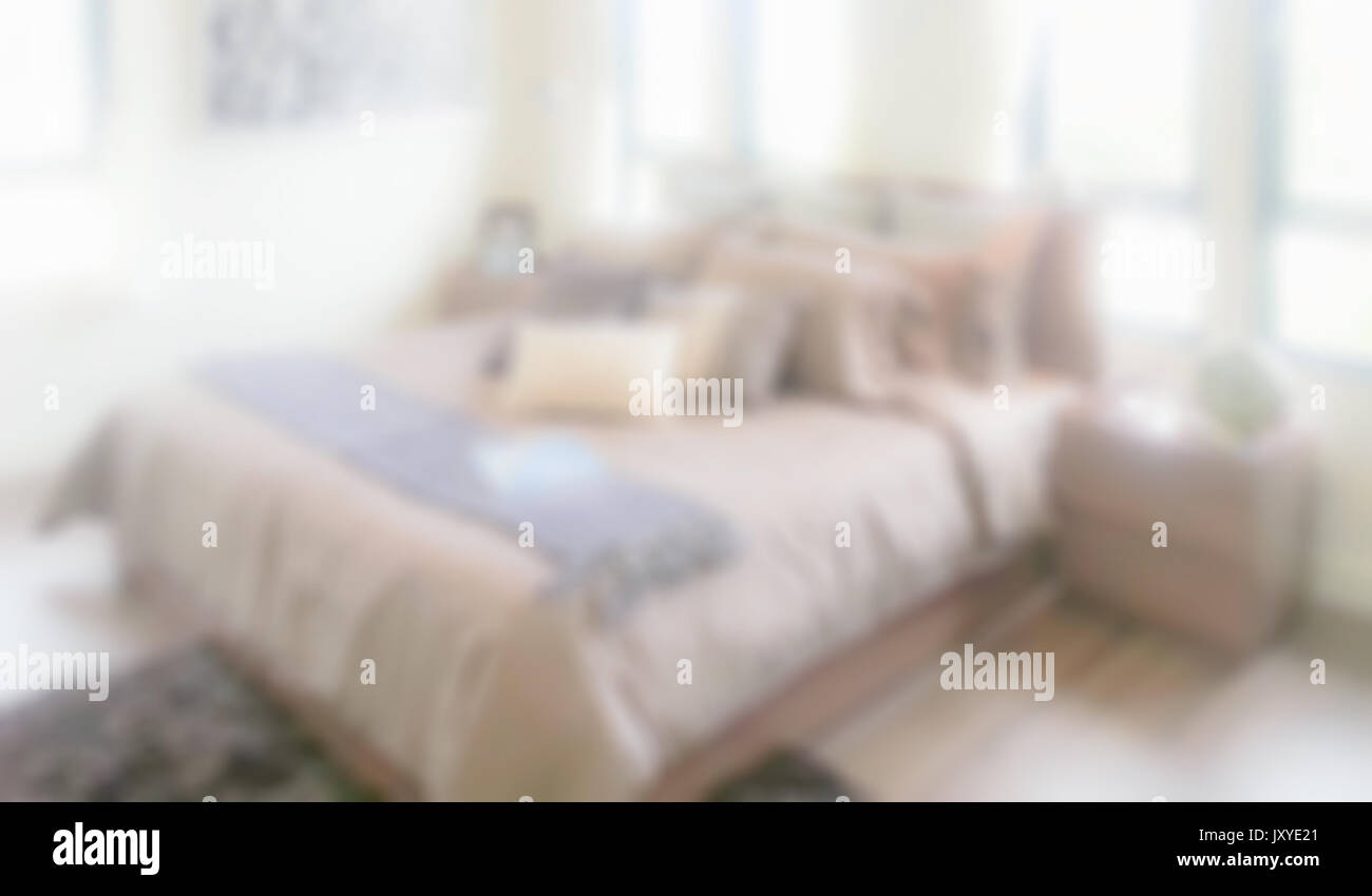 Defocus background modern interior bedroom Stock Photo - Alamy