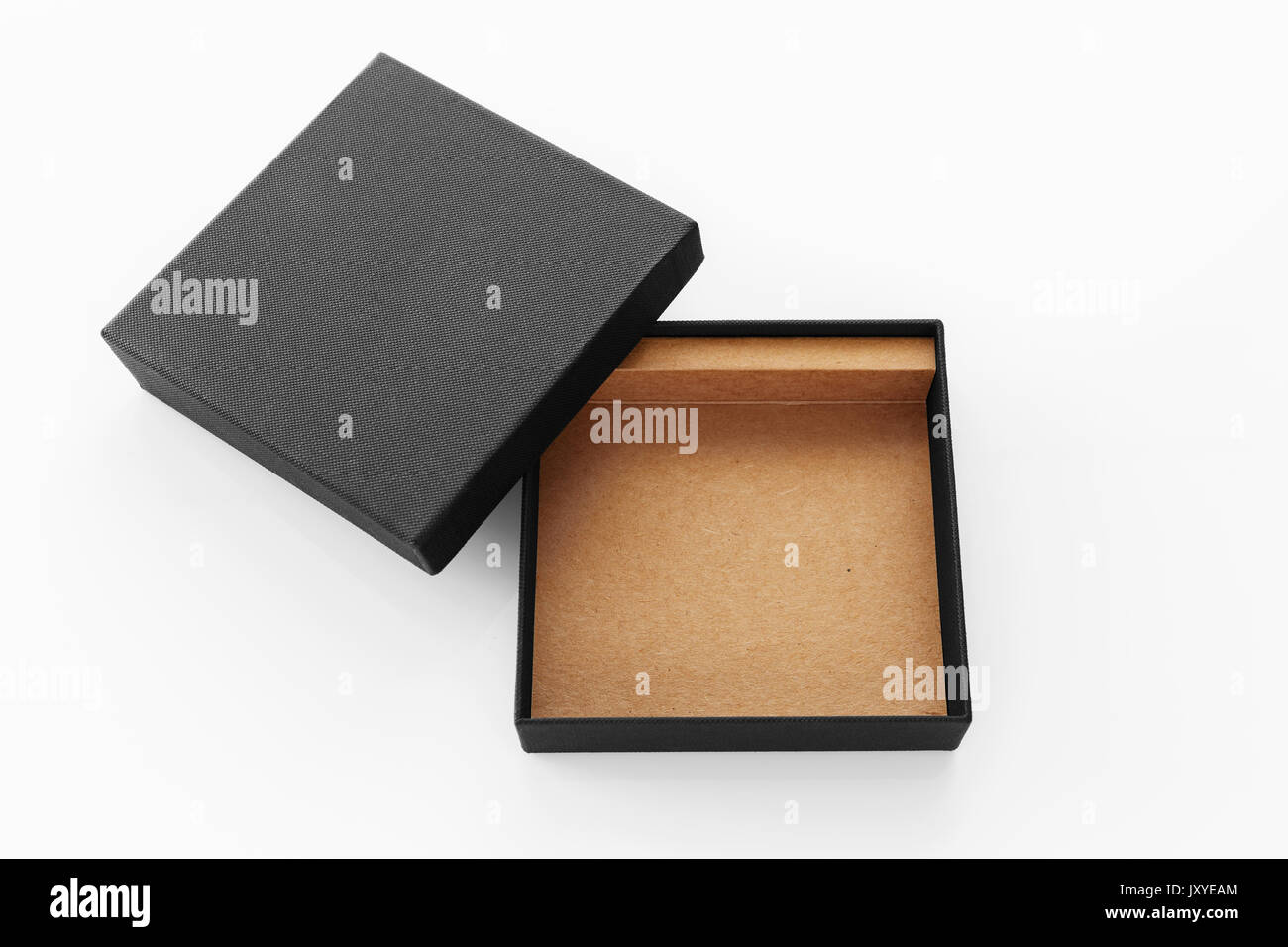 Black box product packaging with lid on white background Stock Photo ...