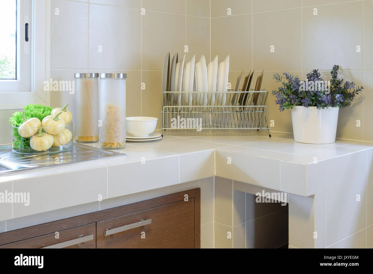 modern pantry with utensil in kitchen Stock Photo - Alamy