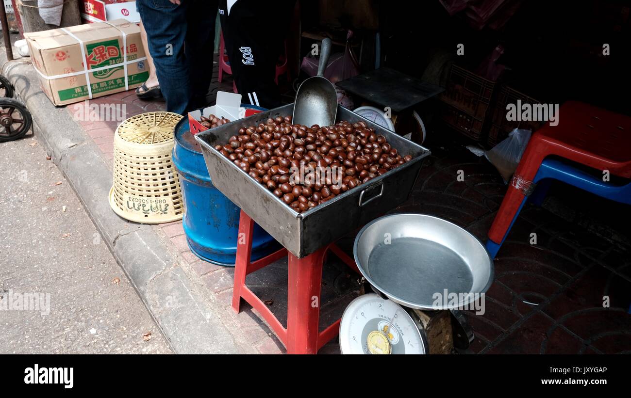 Street Vendors Roasted Chestnut Merchants Charoen Krung Road ...