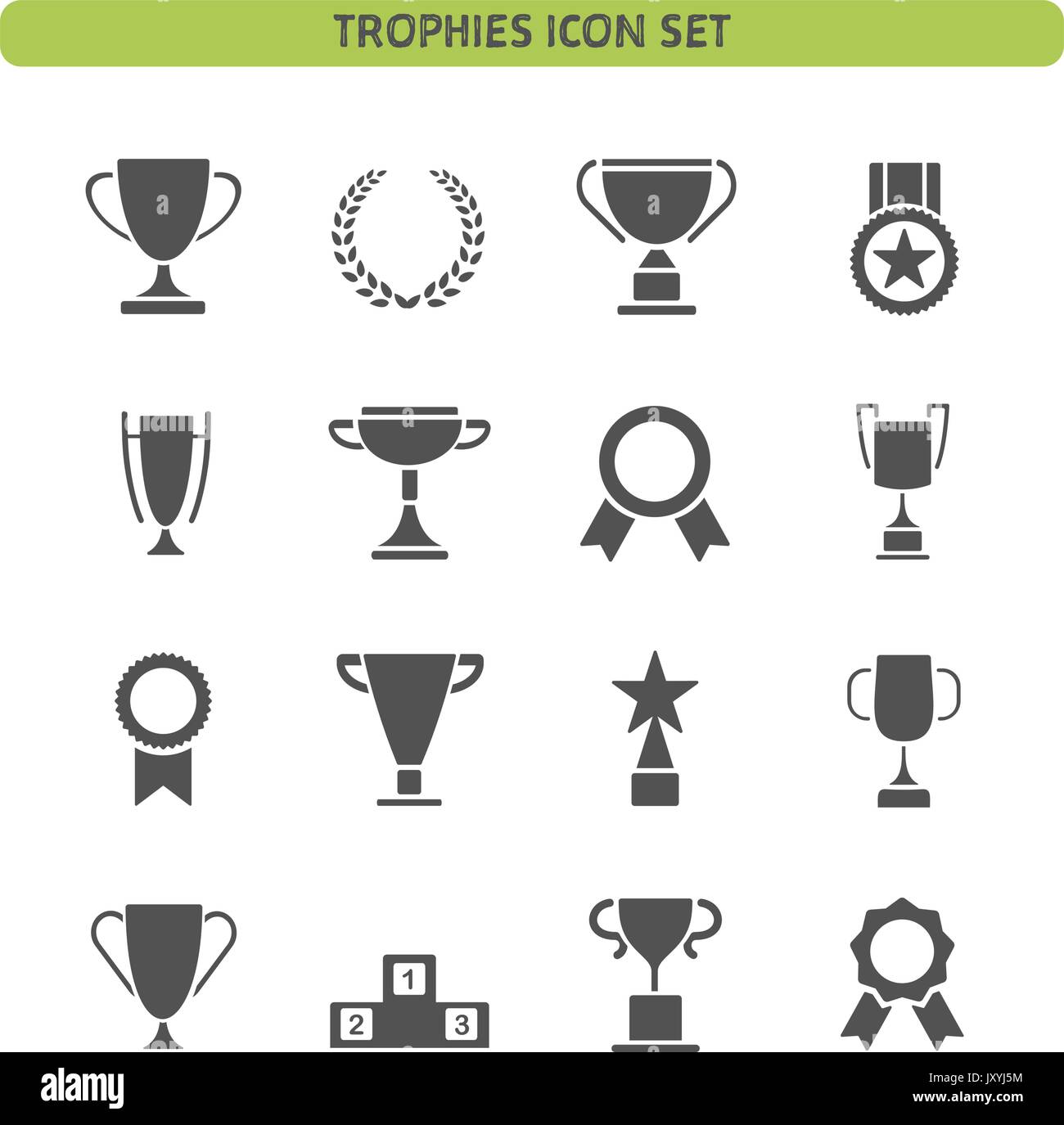 Trophy icons set on a white background. Vector illustration Stock ...