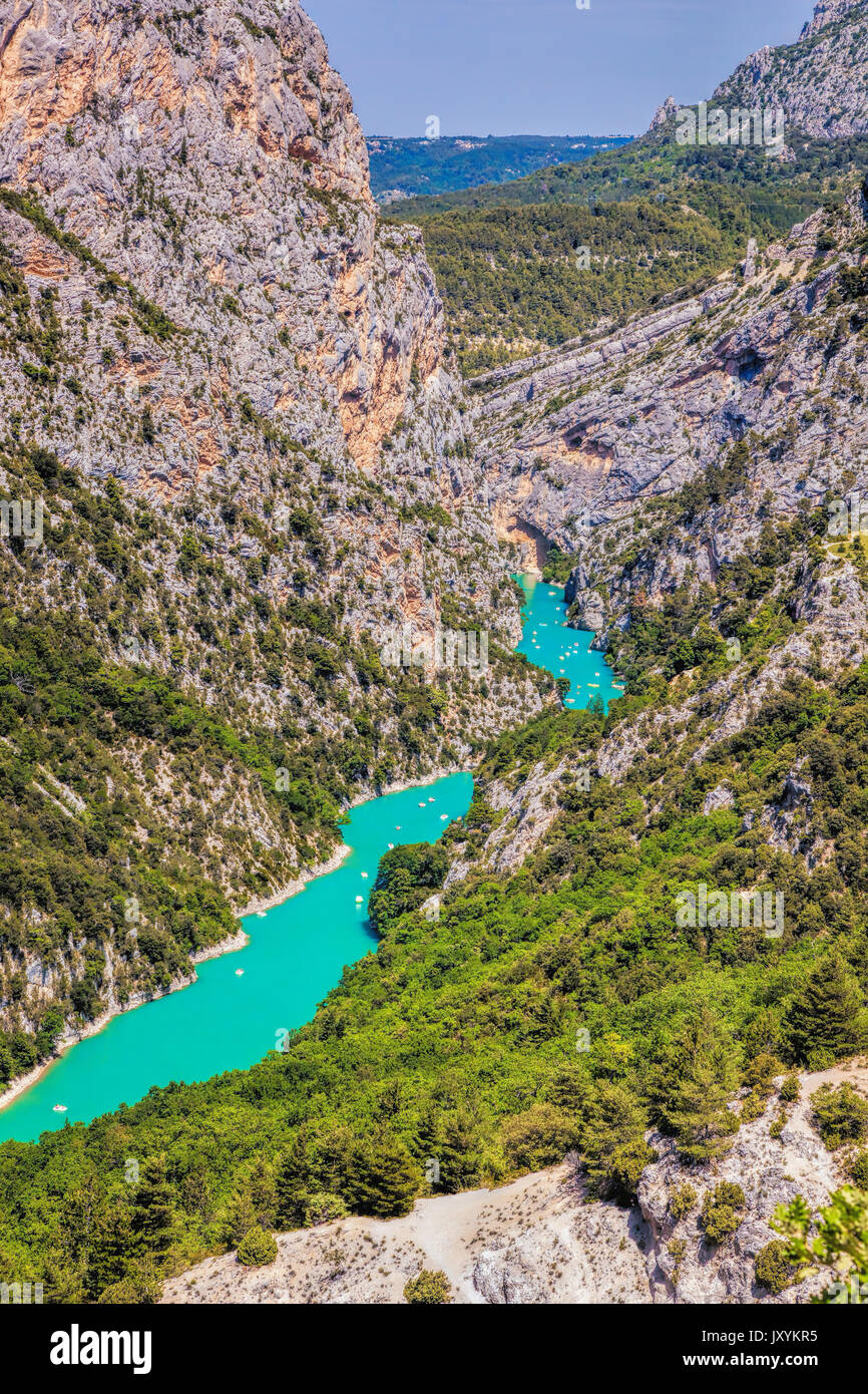 Amazing View Of The Gorges Du Verdon Canyon against colorful sunset in ...