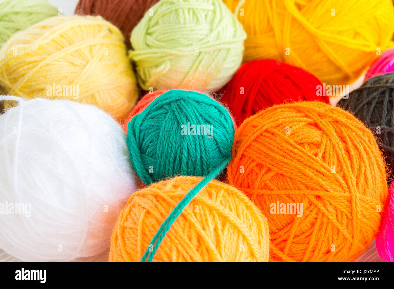 The photo shows the knitting needles with a ball Stock Photo - Alamy