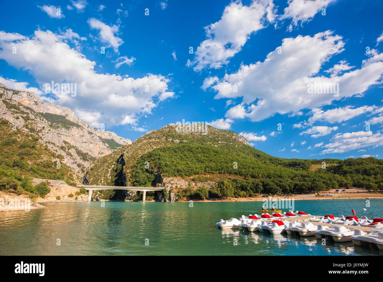 St Croix Lake with paddles boats, Les Gorges du Verdon, Provence ...