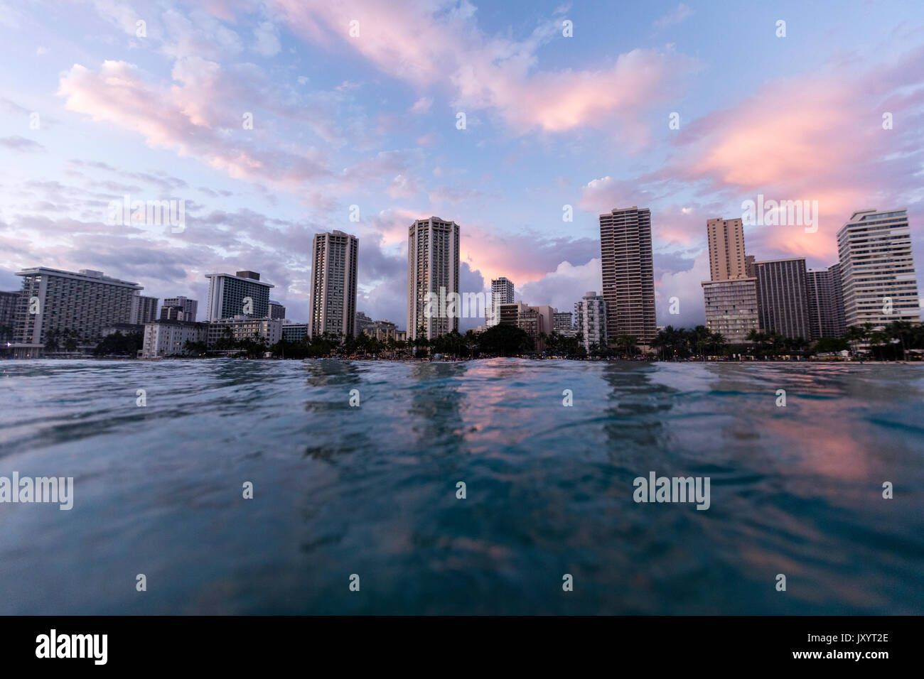 Surface level view of urban waterfront Stock Photo - Alamy