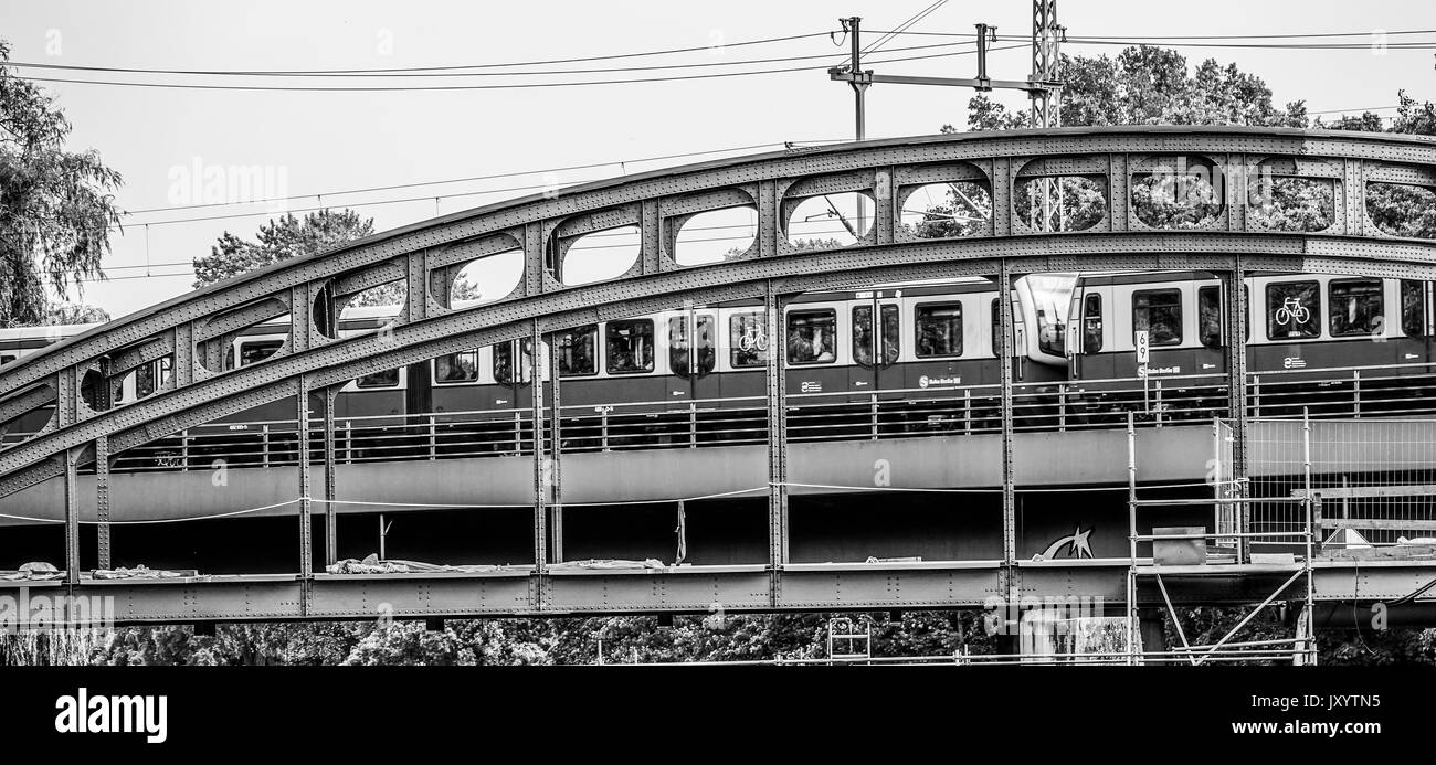 Berlin suburban train rolling over a bridge - Berliner S-Bahn - BERLIN ...