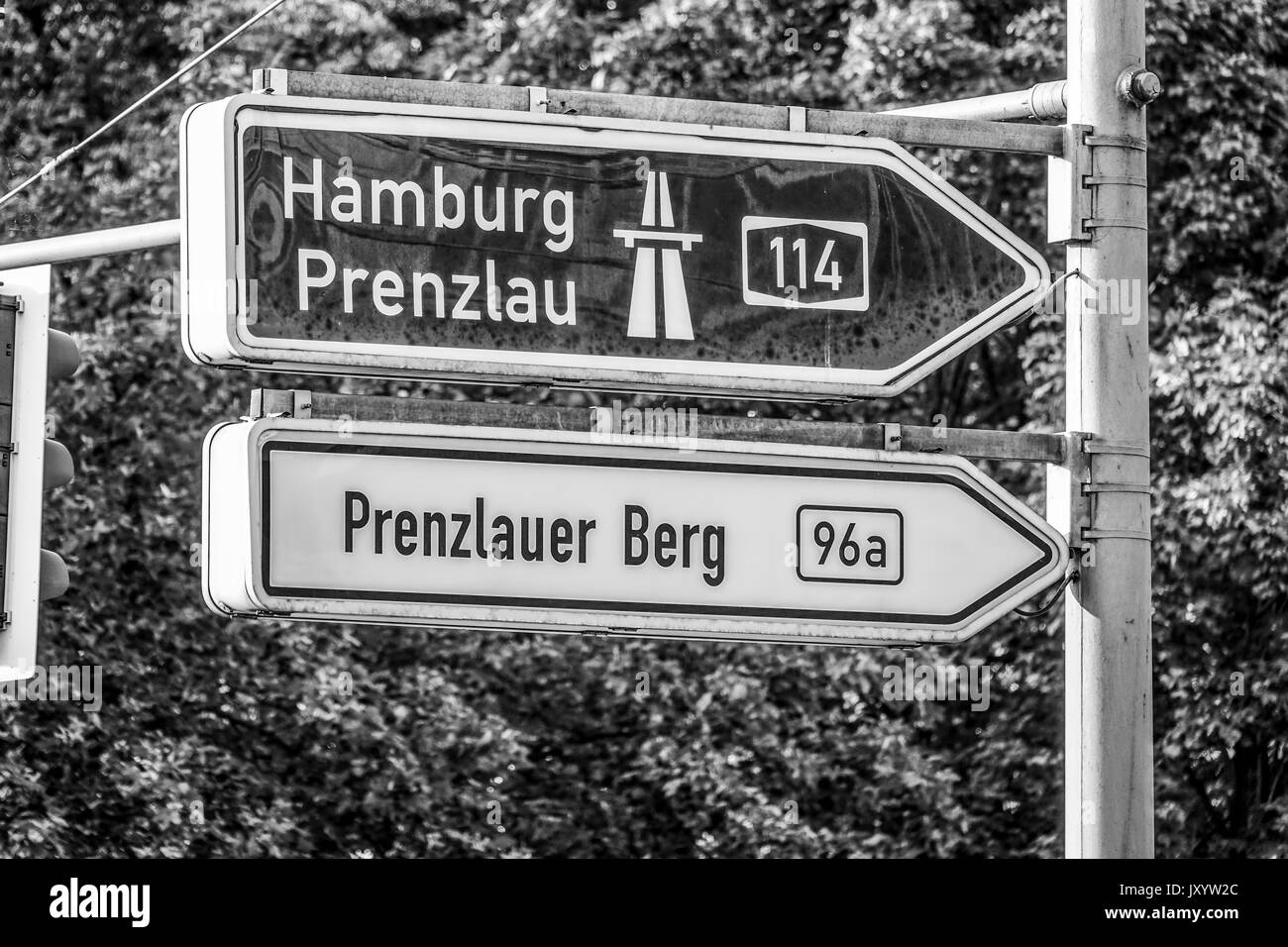 Direction signs to Berlin Prenzlauer Berg district - BERLIN / GERMANY ...