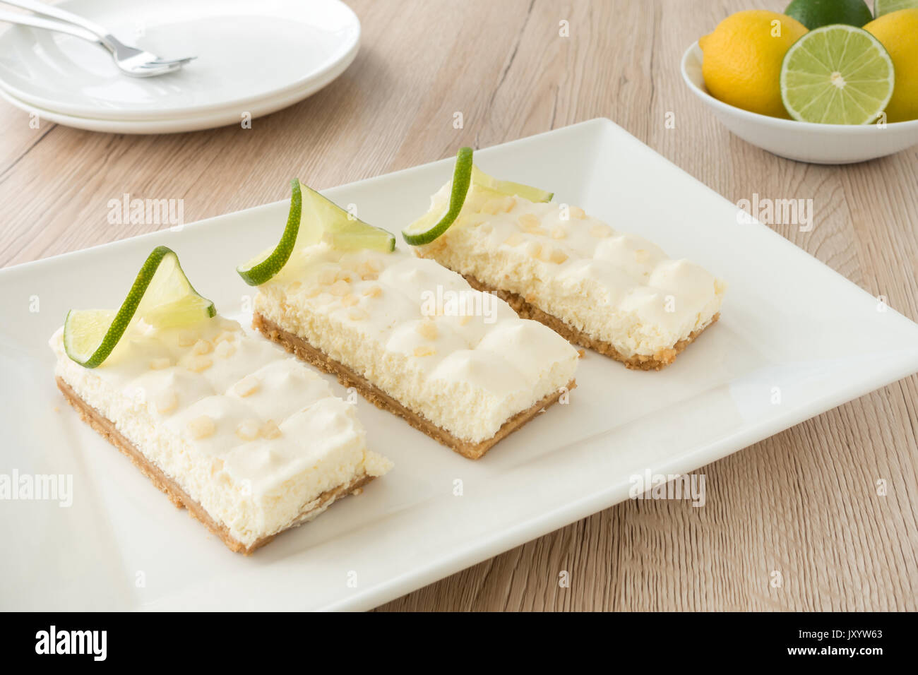 Key Lime Pie Slice White Background