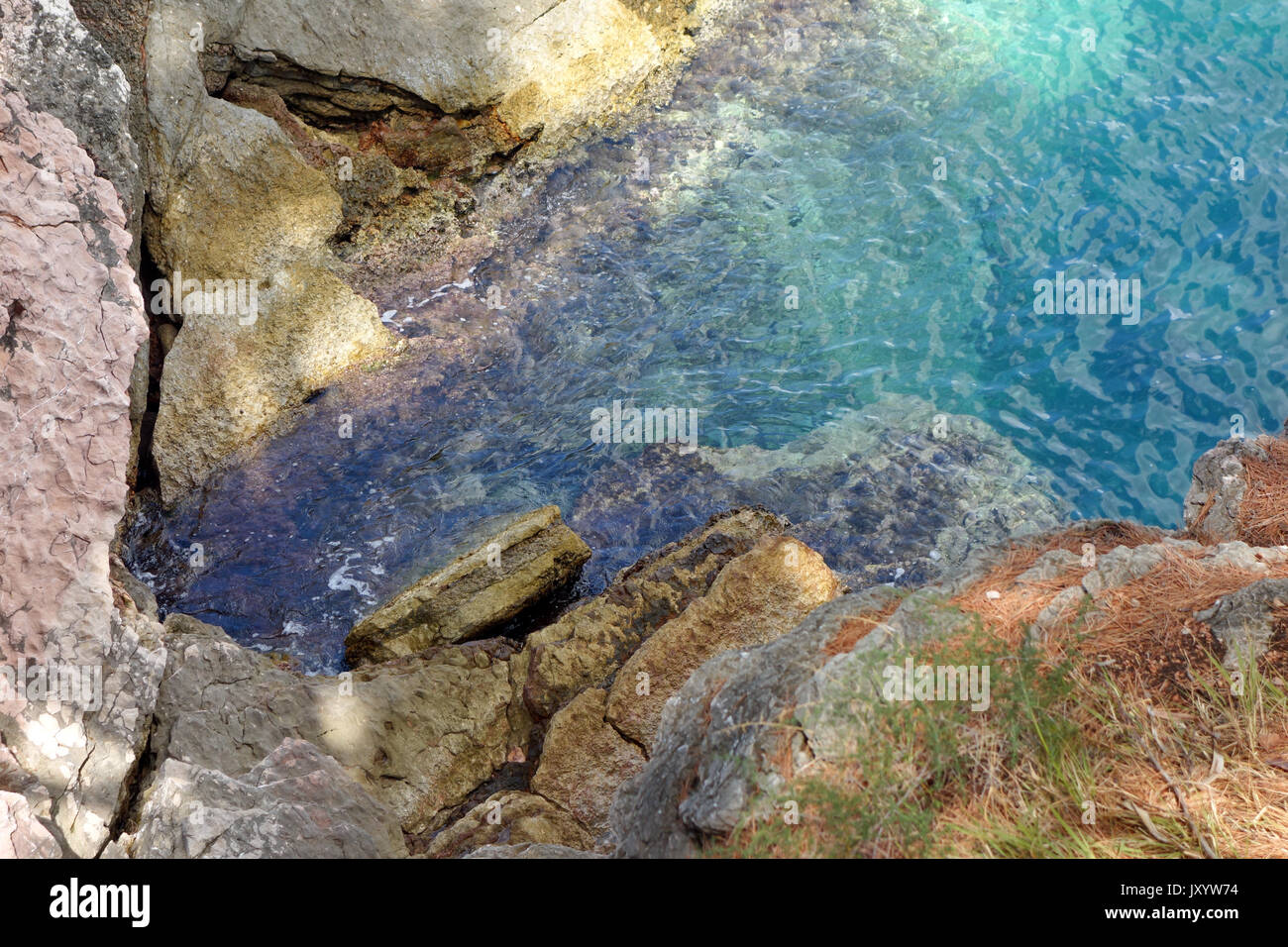 Sea view from a cliff Stock Photo - Alamy