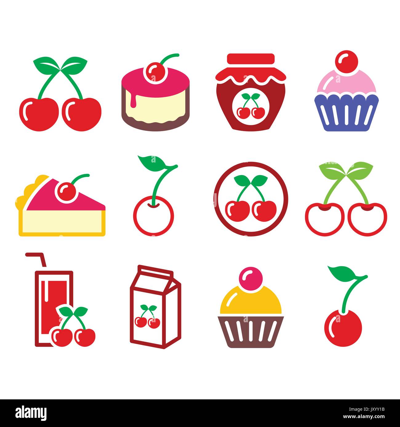 Fruit cherries on market Stock Vector Images - Alamy