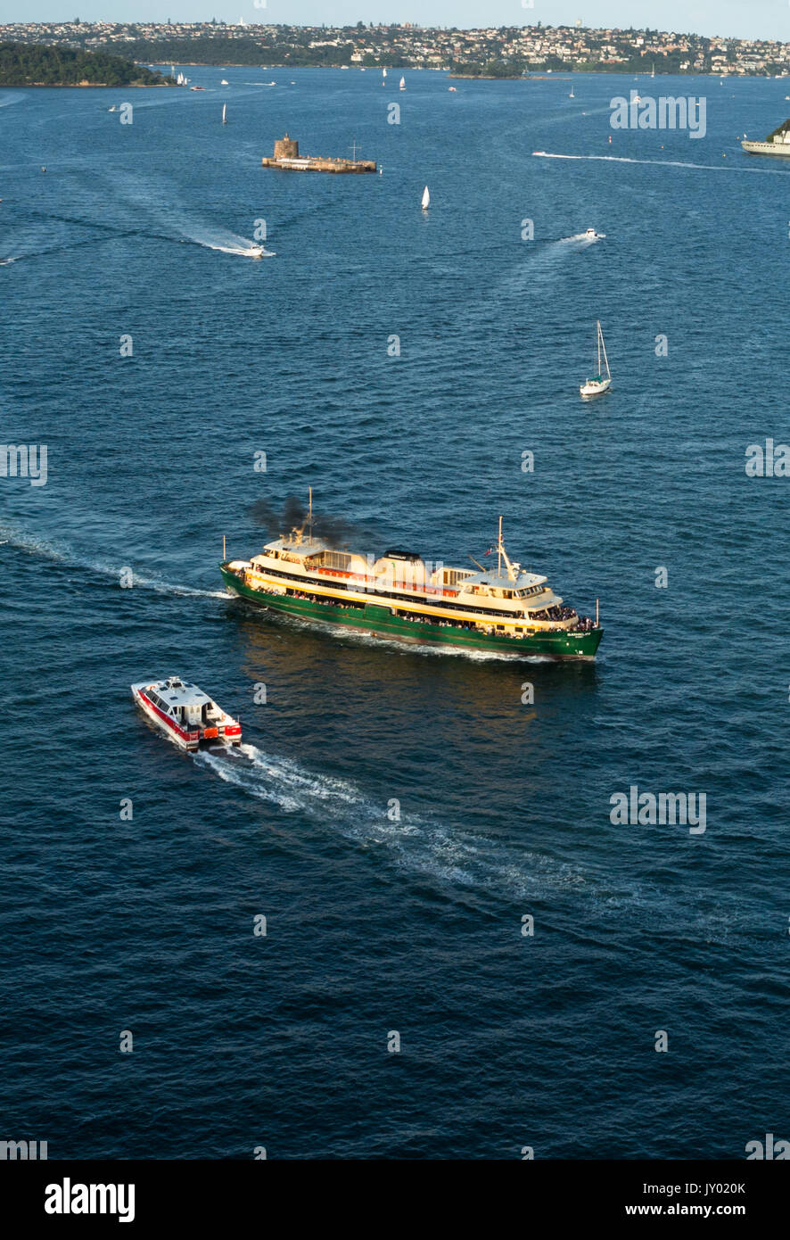 Manly Ferry on Sydney Harbour, Sydney, New South Wales, Australia Stock ...