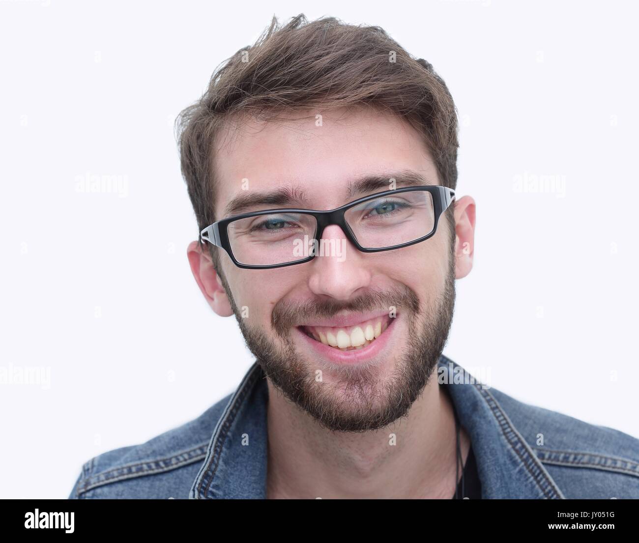 portrait of a modern young man in spectacles Stock Photo - Alamy