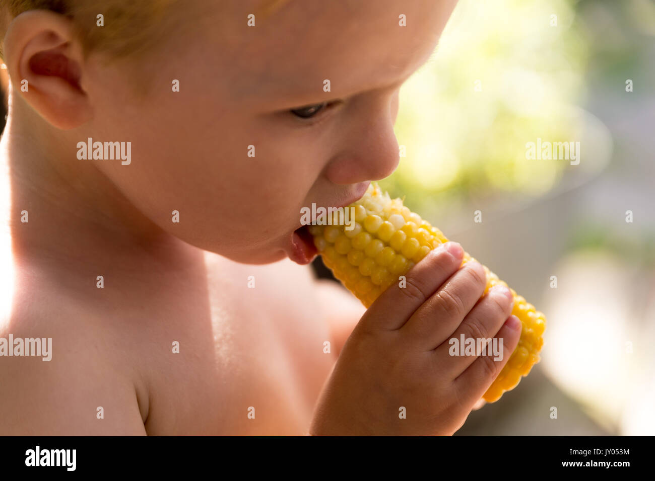 Kids eating corn on the cob hi-res stock photography and images - Alamy