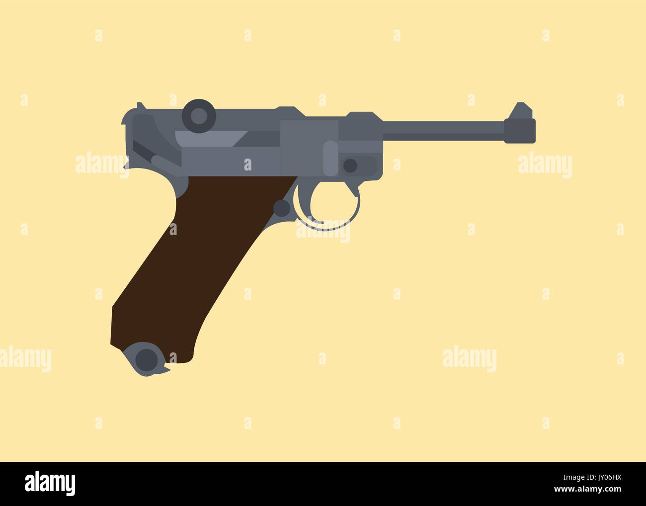 luger german ww2 world war 2 iconic pistols isolated vector Stock ...
