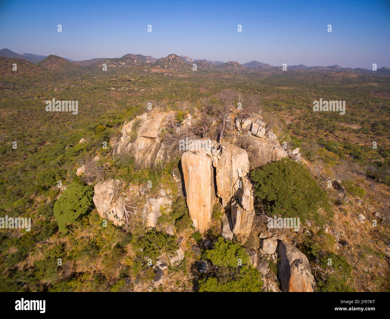 An aerial view of the Mazowe river in Zimbabwe's Umfurudzi safari area ...