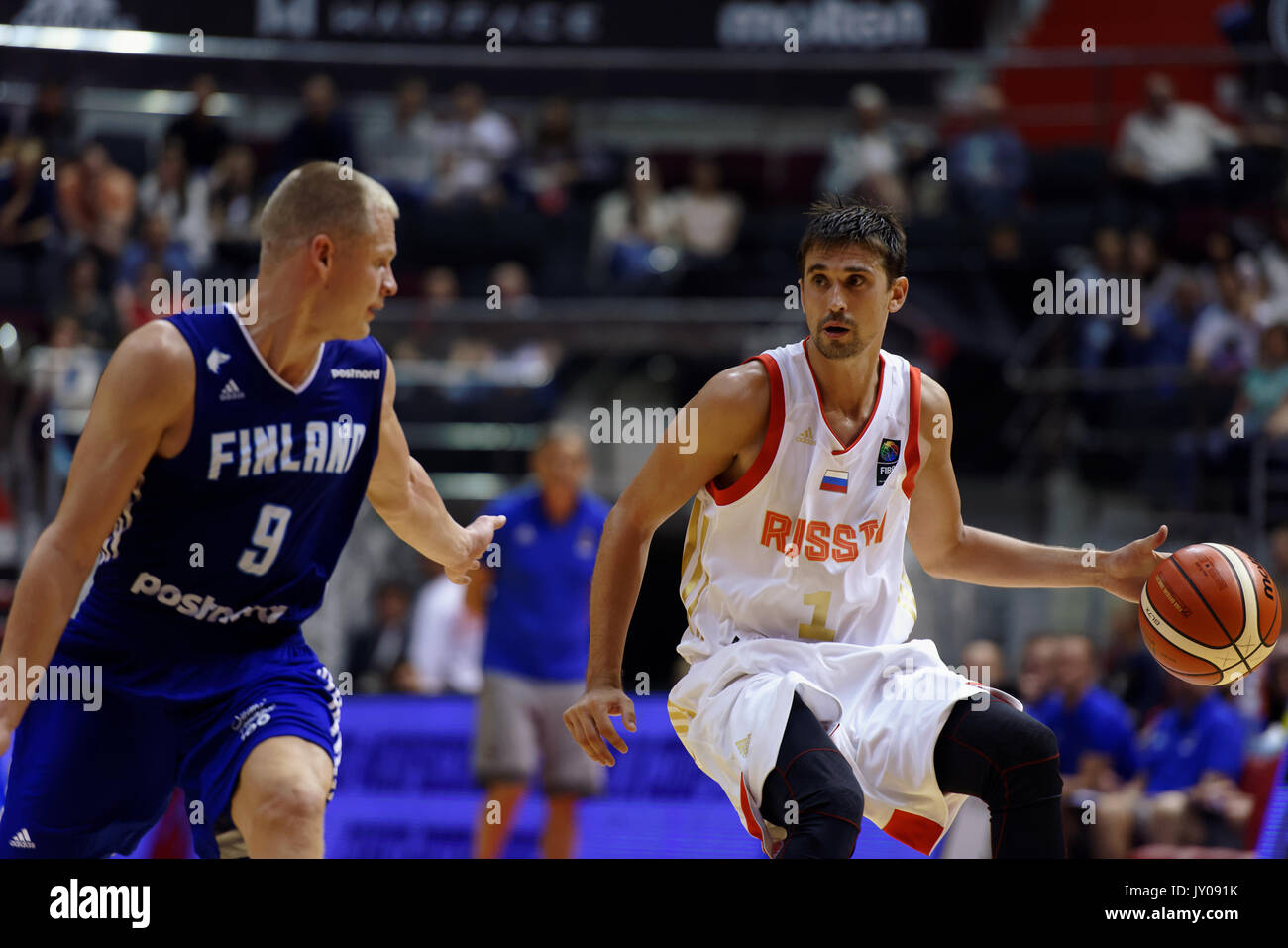 St. Petersburg, Russia - August 4, 2017: Alexey Shved, Russia in action ...