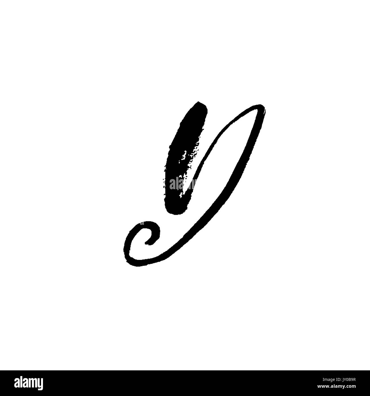 Letter D. Handwritten by dry brush. Rough strokes font. Vector ...