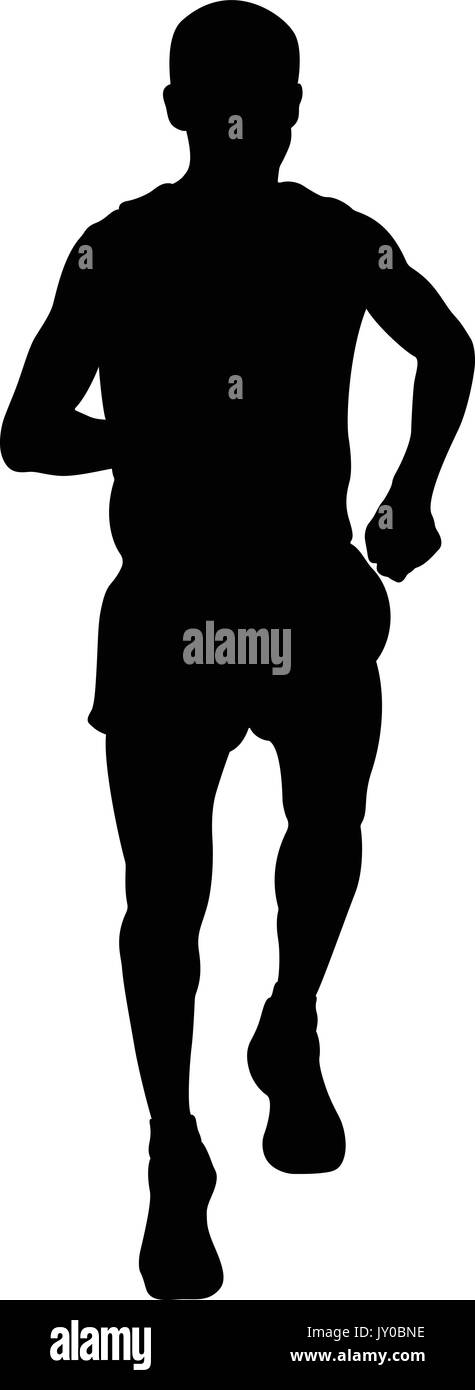 man runner athlete running marathon vector illustration Stock Vector ...