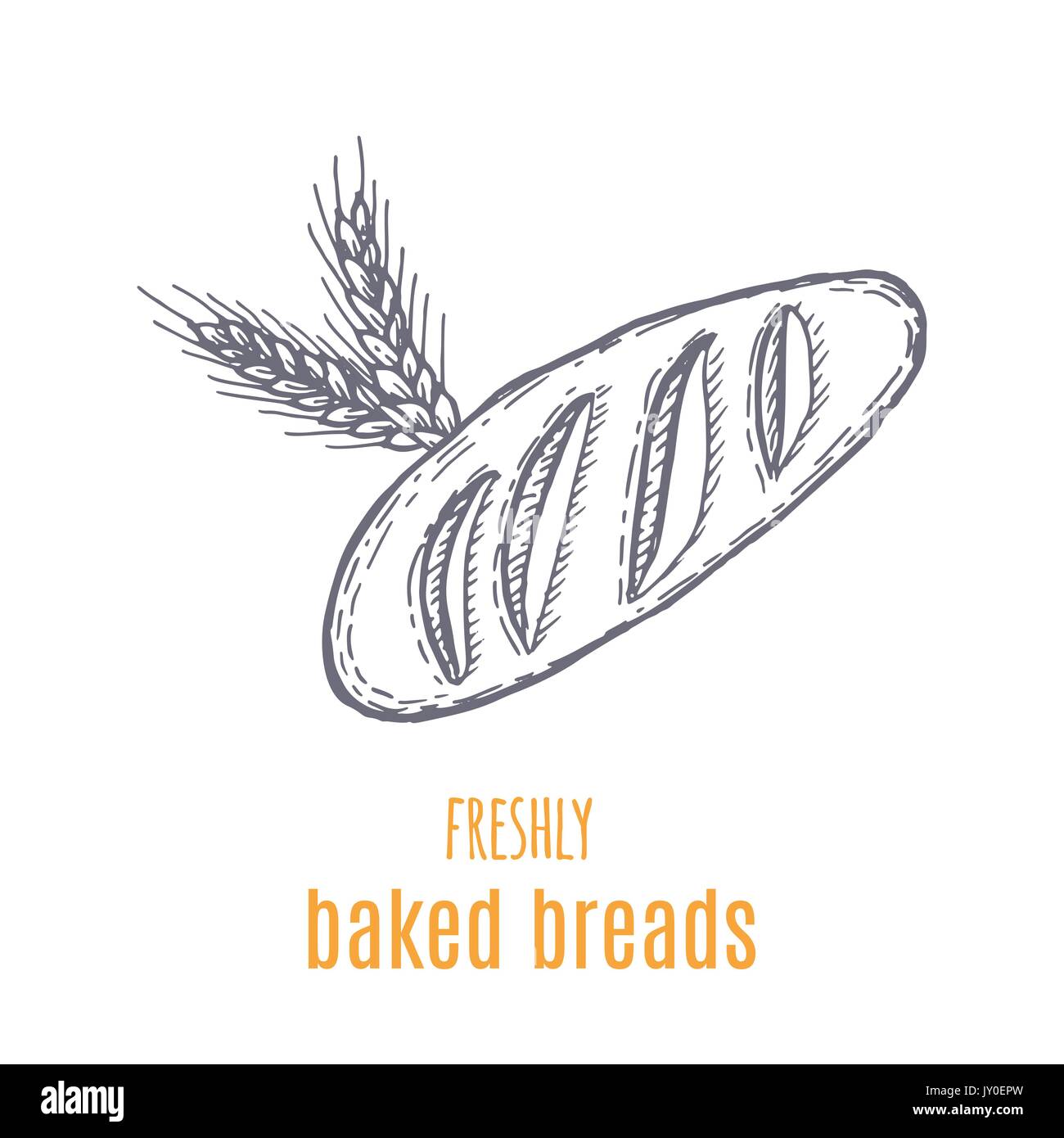 Hand drawn decorative bread bakery . Vector Illustration Stock Vector ...