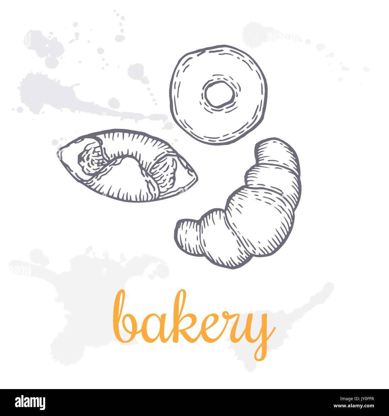 Hand drawn decorative bakery template . Vector Illustration Stock ...