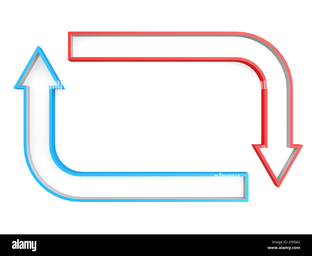 Red blue square arrow concept image with hi-res rendered artwork that ...