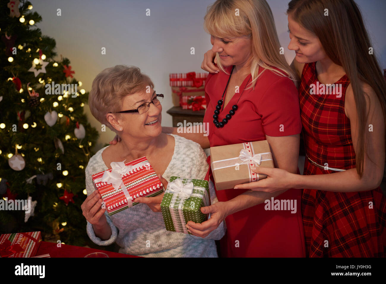 Very precious family moments in winter season Stock Photo - Alamy