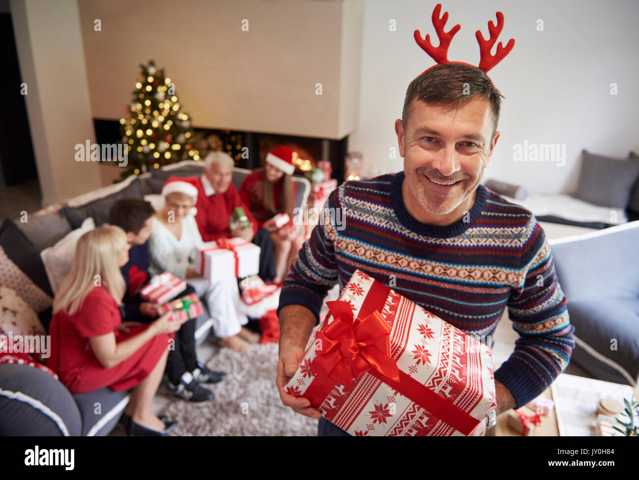 My family likes receive presents for me Stock Photo - Alamy