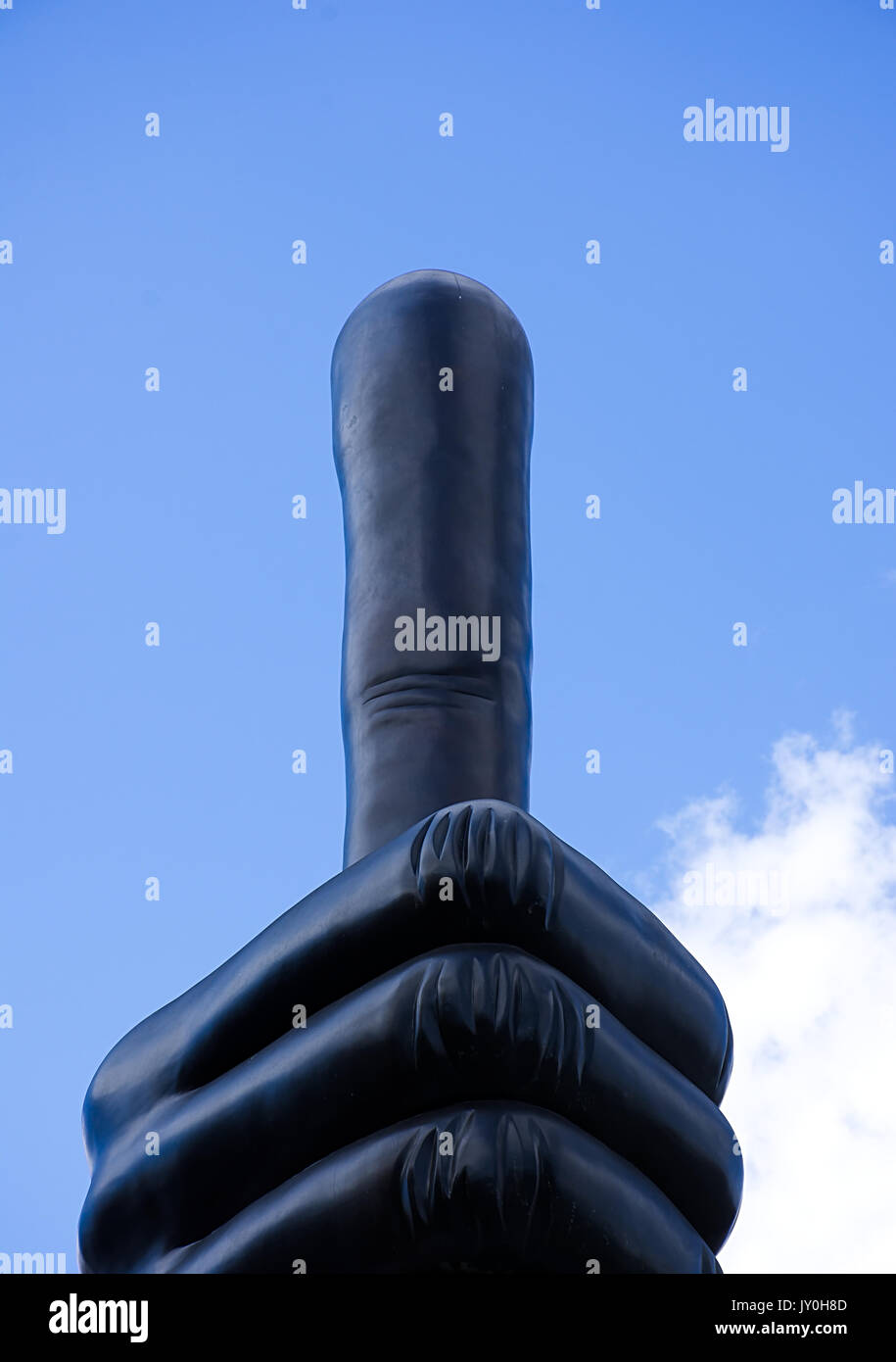 Giant thumb up bronze sculpture by David Shrigley's on Trafalgar Square ...