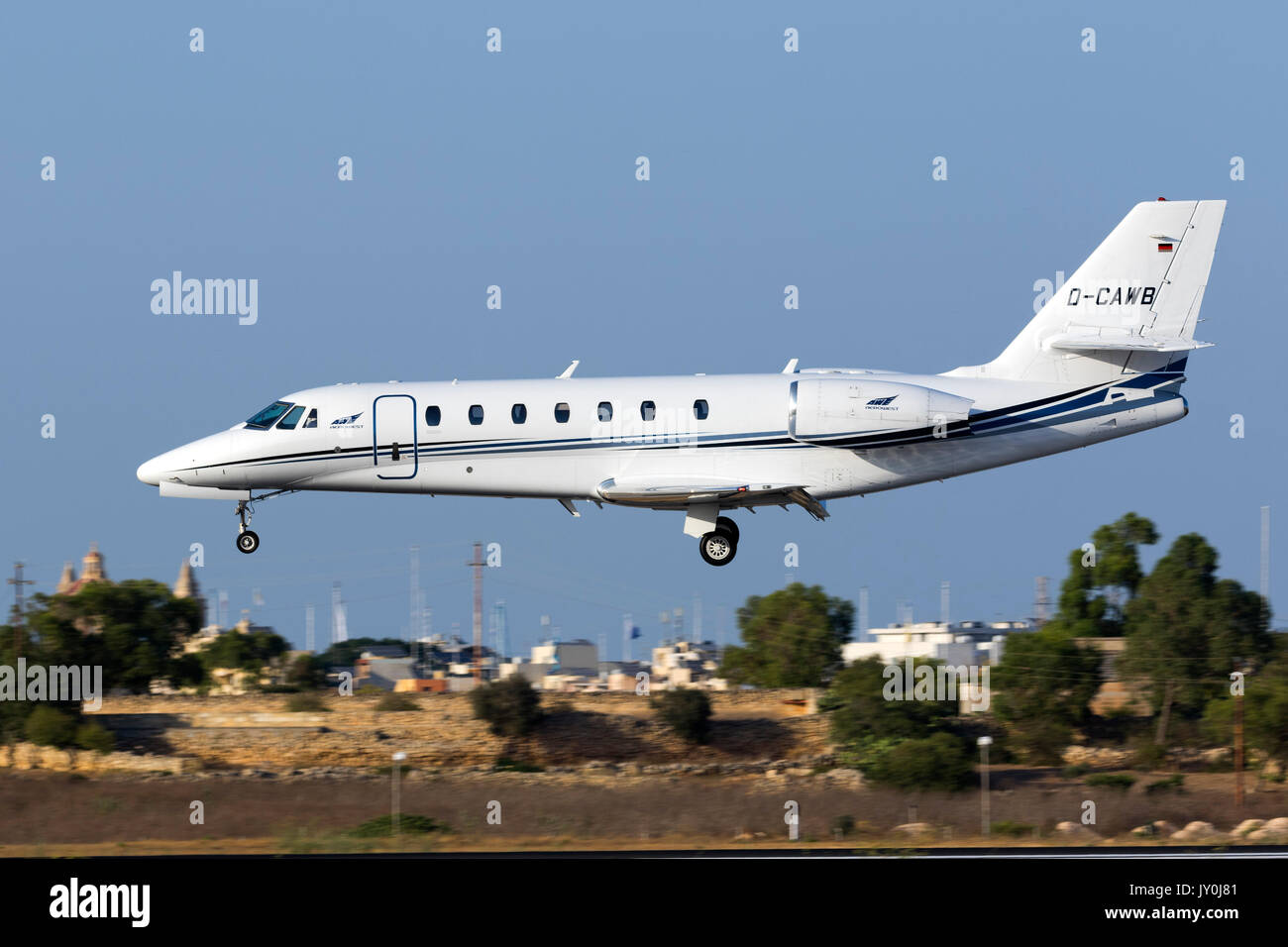 Aerowest Cessna 680 Citation Sovereign [D-CAWB] on final approach for ...