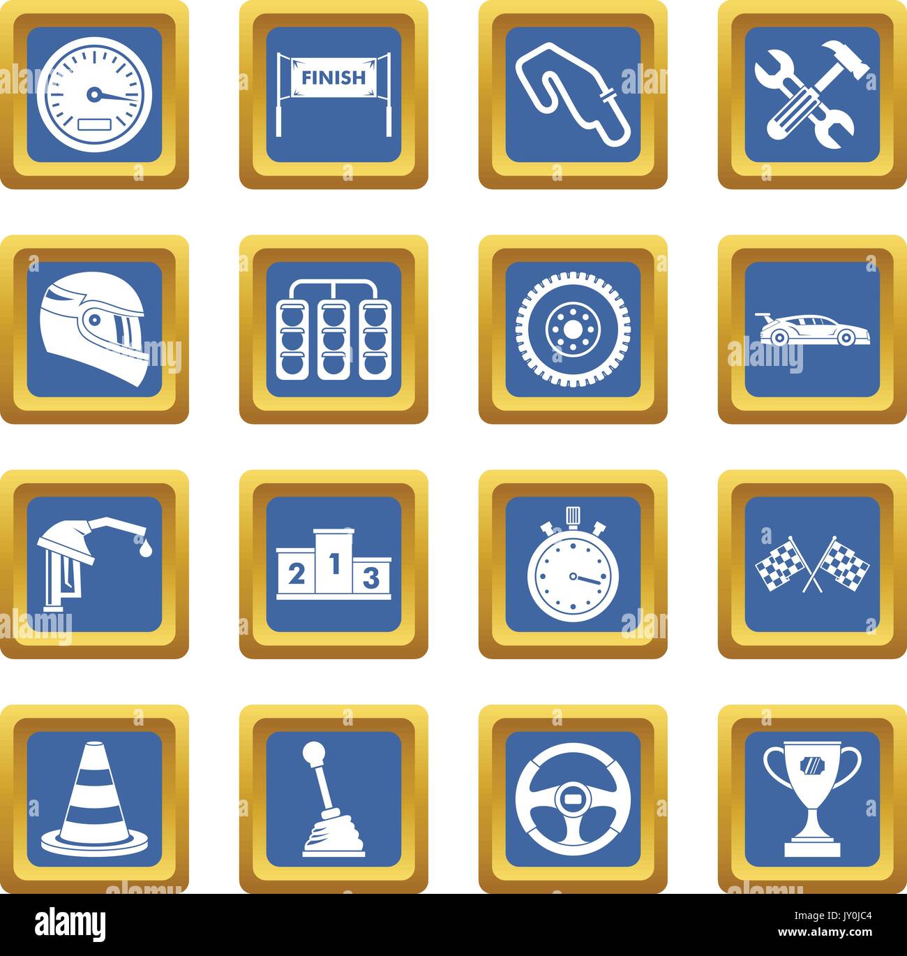 Racing speed icons set blue Stock Vector Image & Art - Alamy