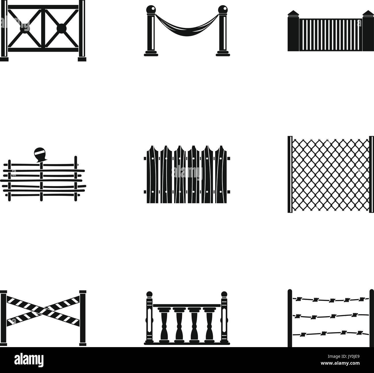 Types of fence icons set, simple style Stock Vector Image & Art - Alamy