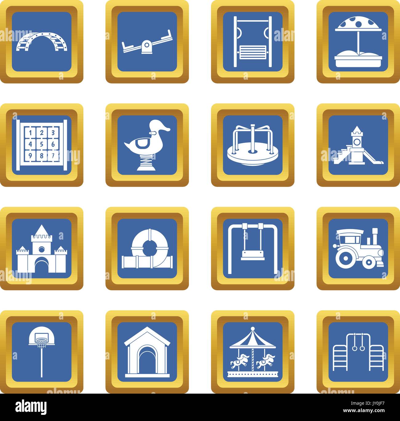 Playground icons set blue Stock Vector Image & Art - Alamy