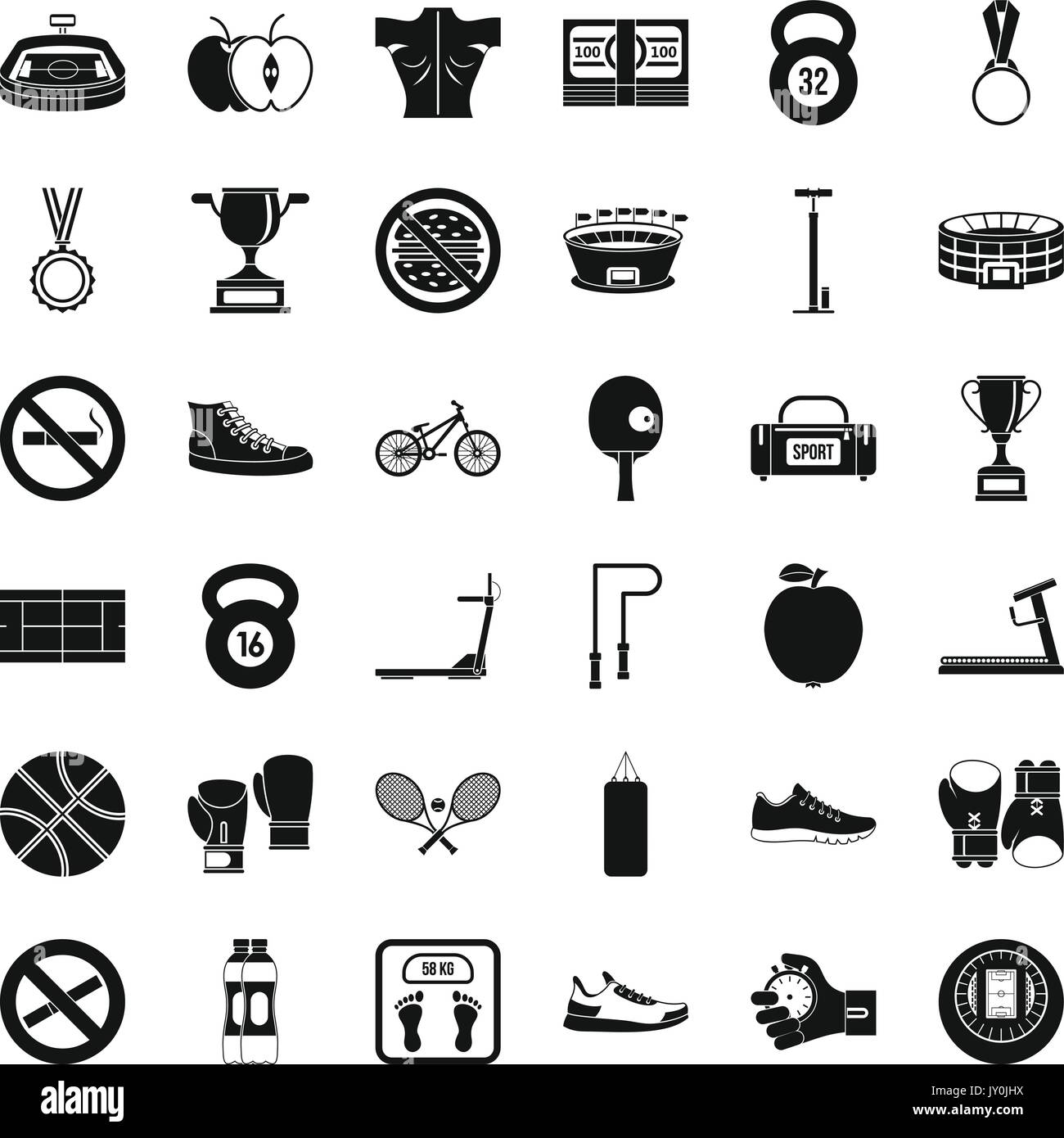 Boxing sport icons set, simple style Stock Vector Image & Art - Alamy