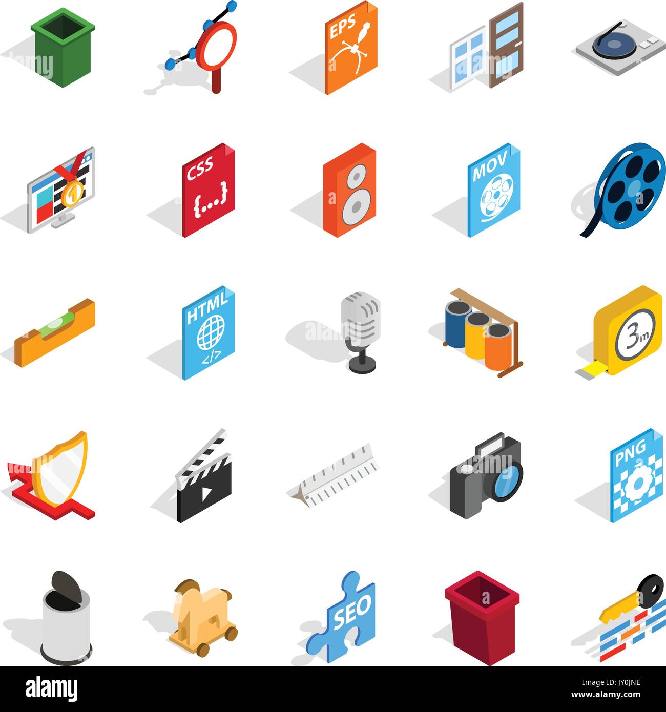 Computer expansion icons set, isometric style Stock Vector Image & Art ...