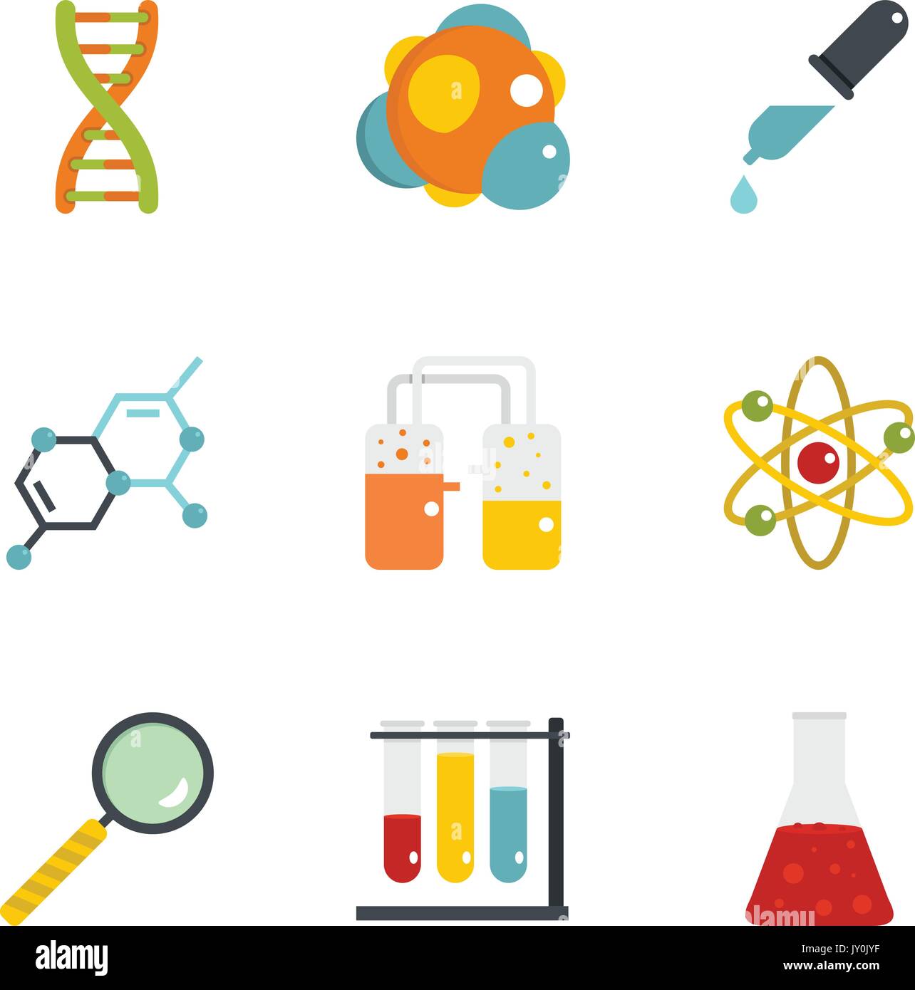 Chemical icon set, flat style Stock Vector Image & Art - Alamy