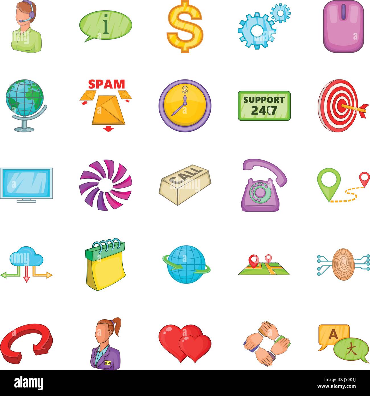 Network Connection Icons Set Cartoon Style Stock Vector Image And Art