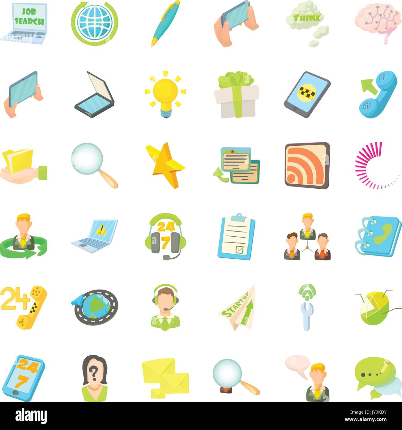 Call service icons set, cartoon style Stock Vector Image & Art - Alamy