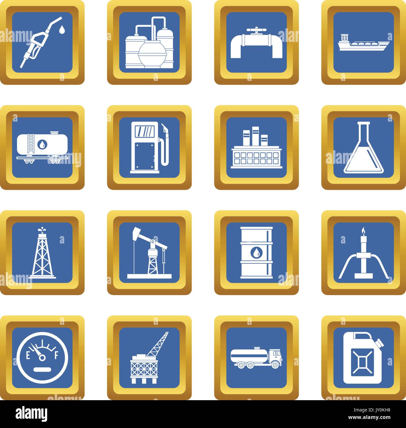 Nature items icons set blue Stock Vector Image & Art - Alamy