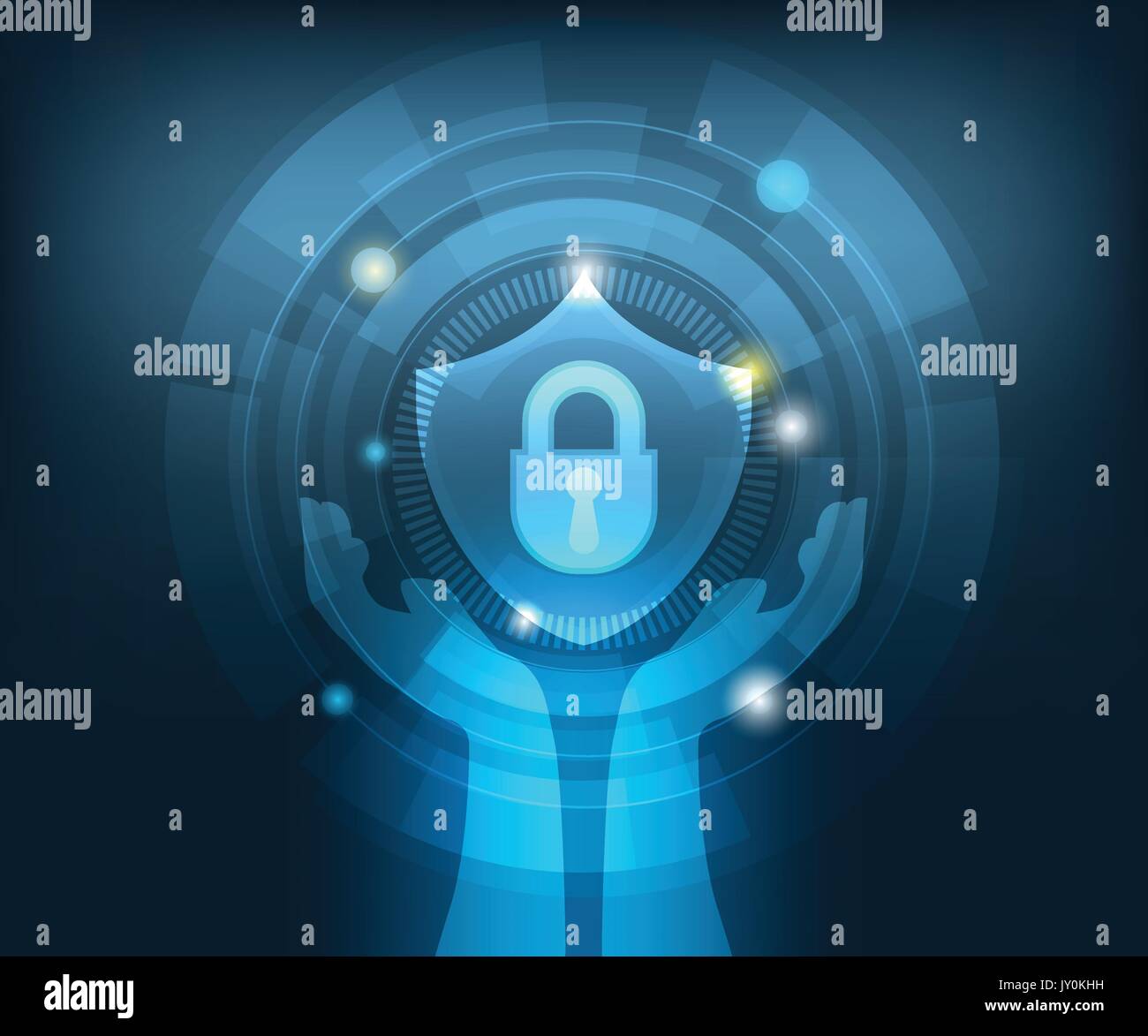 abstract network security technology background vector illustration ...