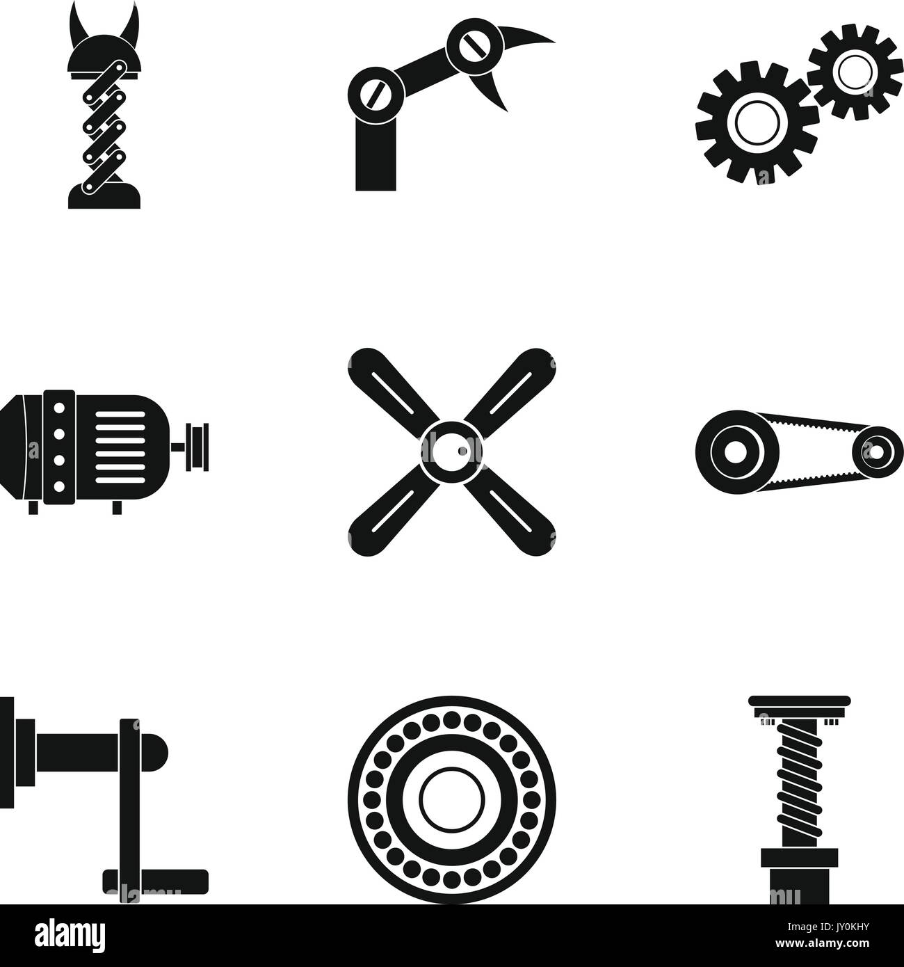Mechanism parts icon set, simple style Stock Vector Image & Art - Alamy