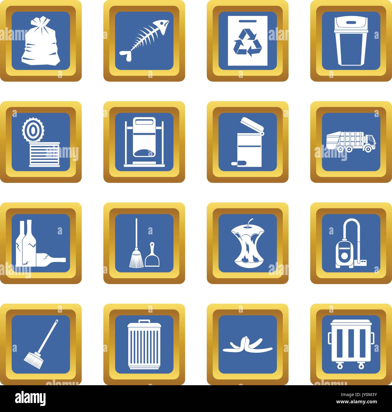 Garbage thing icons set blue Stock Vector Image & Art - Alamy
