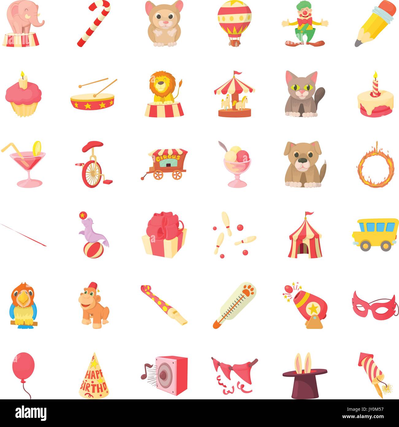 Children carnival icons set, cartoon style Stock Vector Image & Art - Alamy