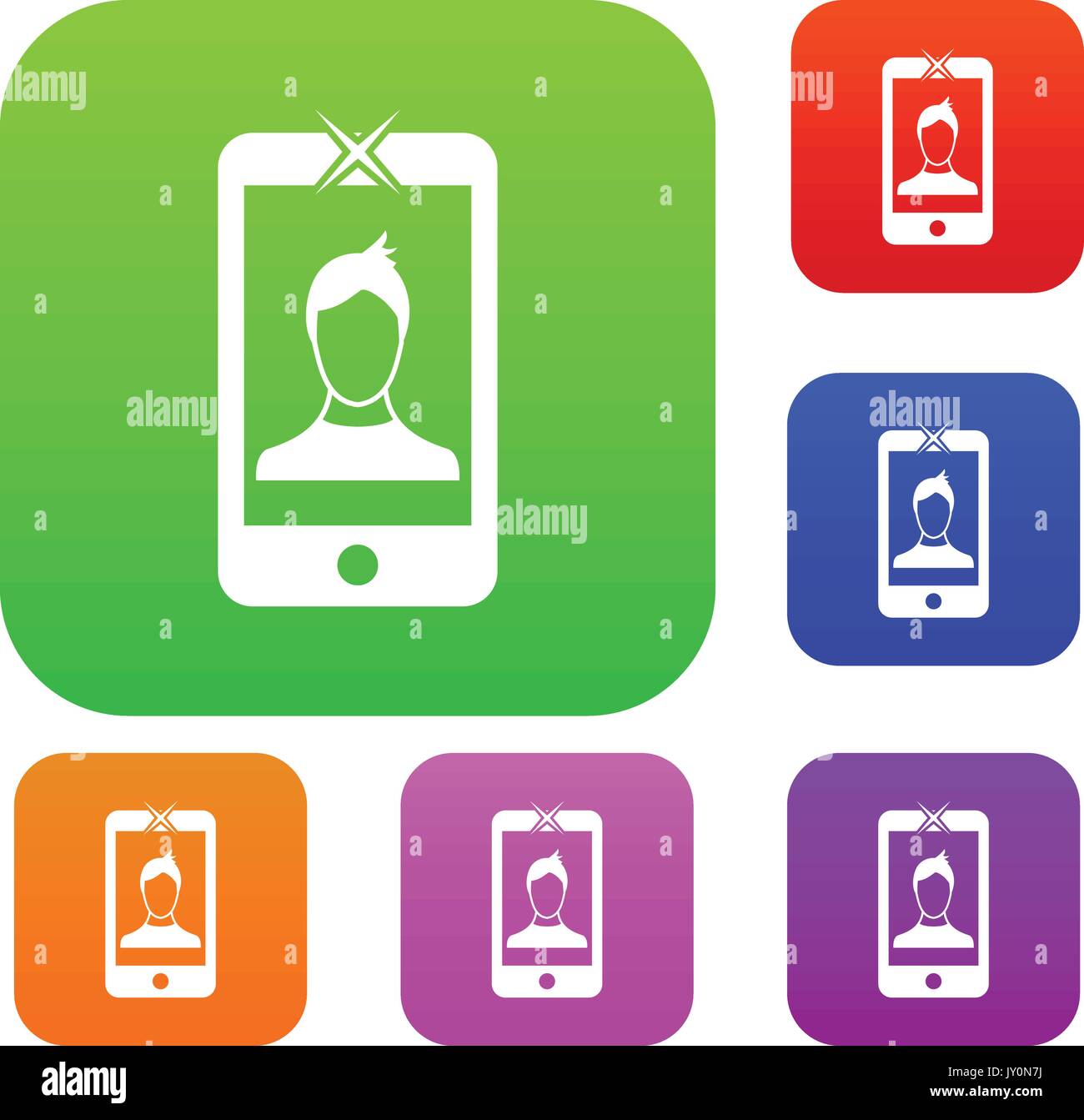 Mobile phone with photo set collection Stock Vector Image & Art - Alamy